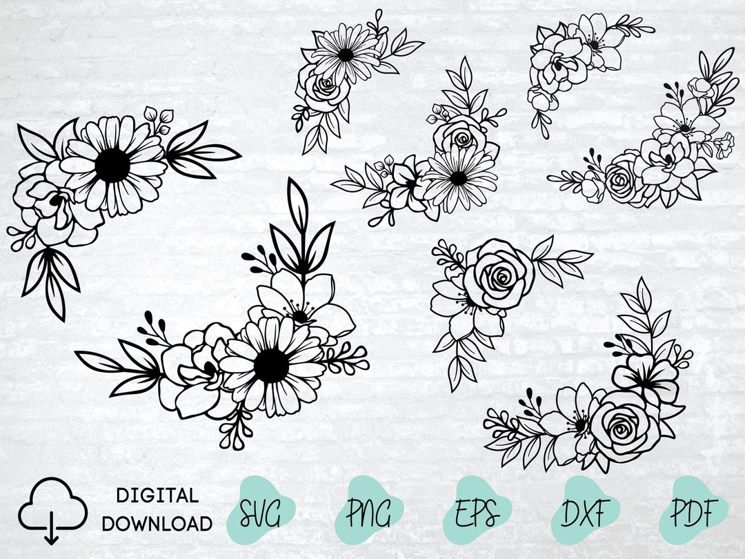 Flower SVG Files Floral SVG Files Flower Cut File Flower - Etsy
