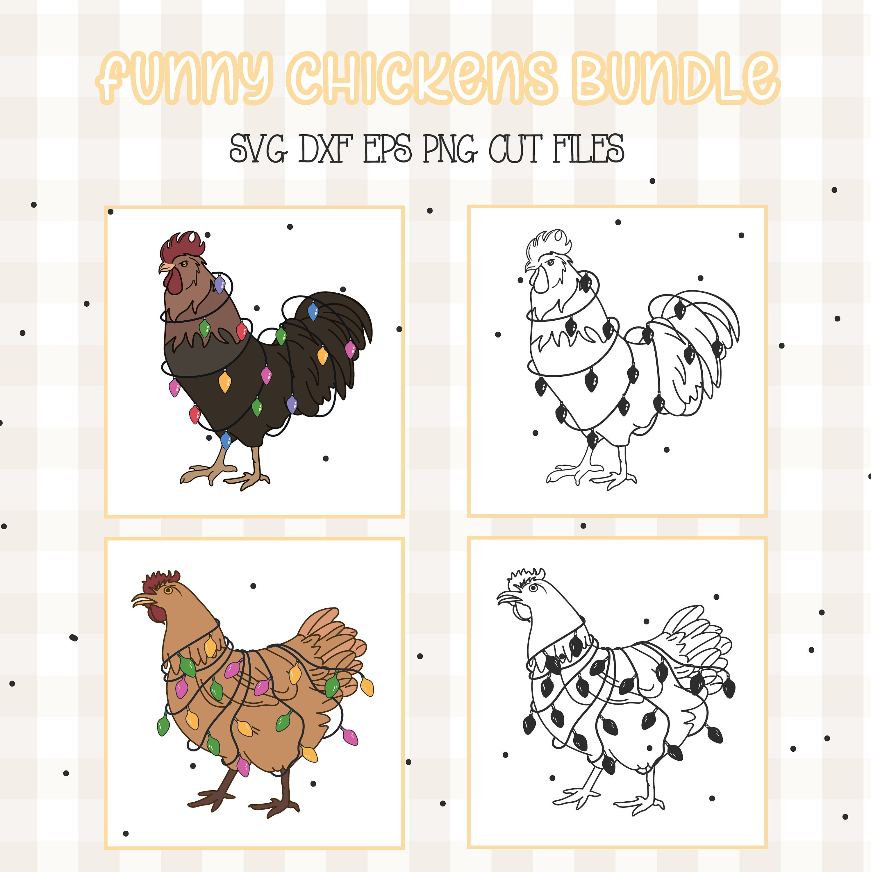 Chicken Svg Bundle Cricut Chicken Png Bundle Sublimation Silhouette ...
