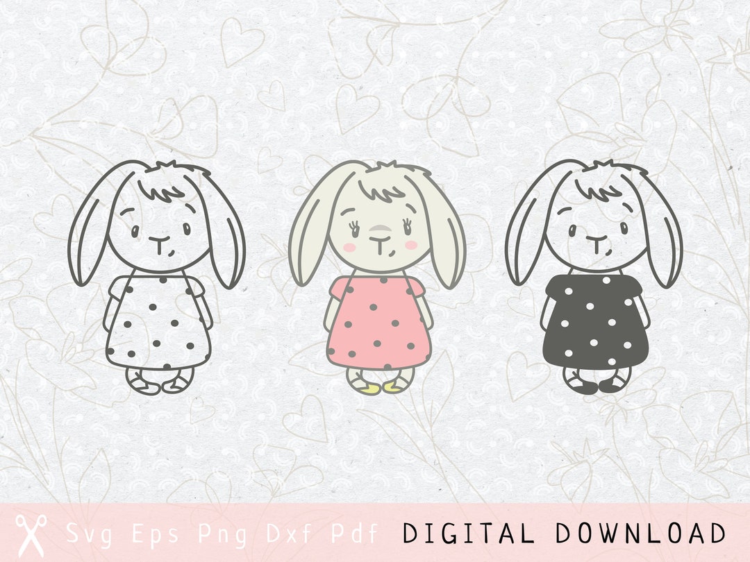 Plotterdatei Hase Ostern Bunny Bunnies Süße Tiere Kinder Cute - Etsy