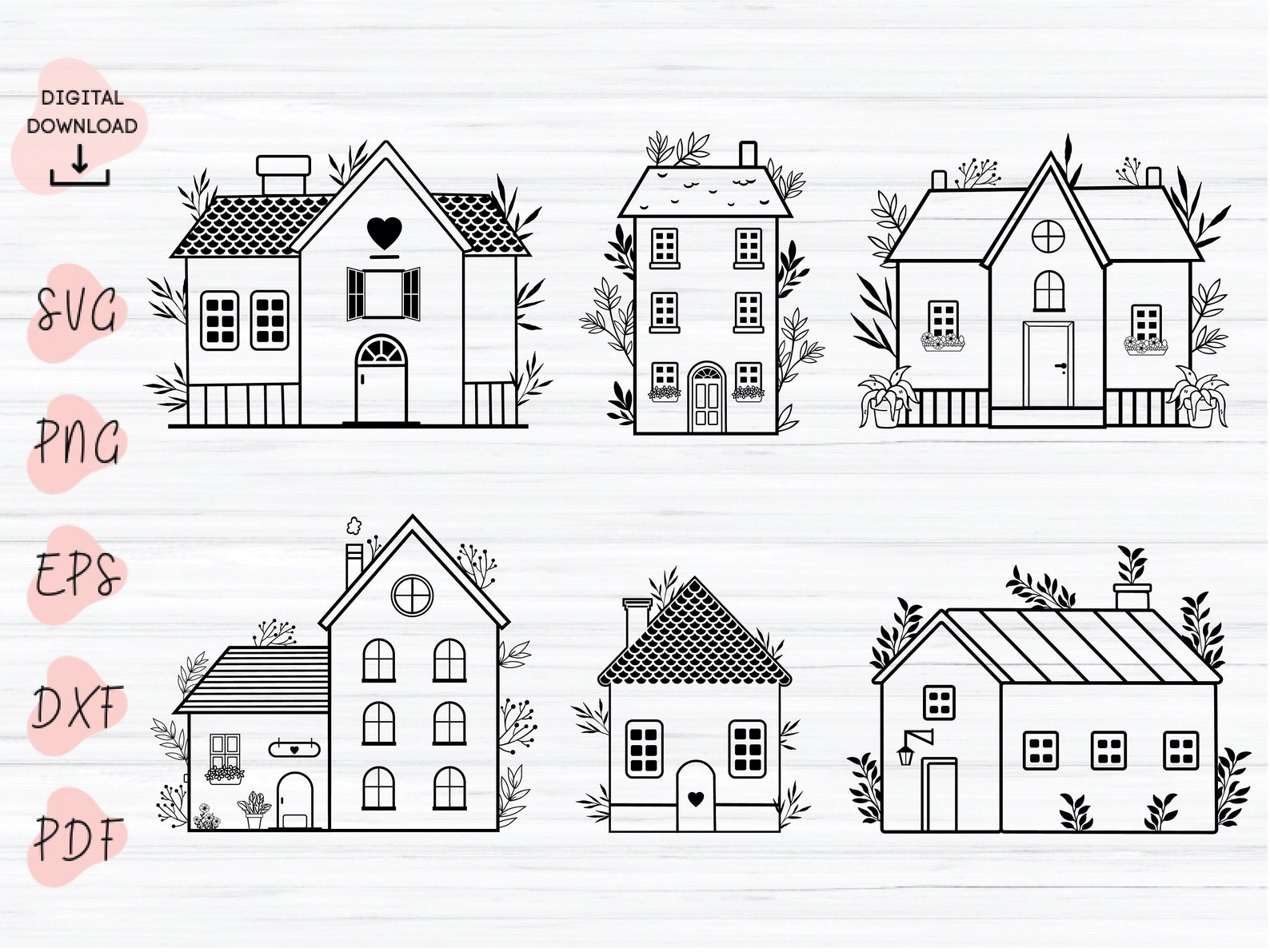 Little House Svg Scandinavian Houses SVG Nordic Svg Floral - Etsy