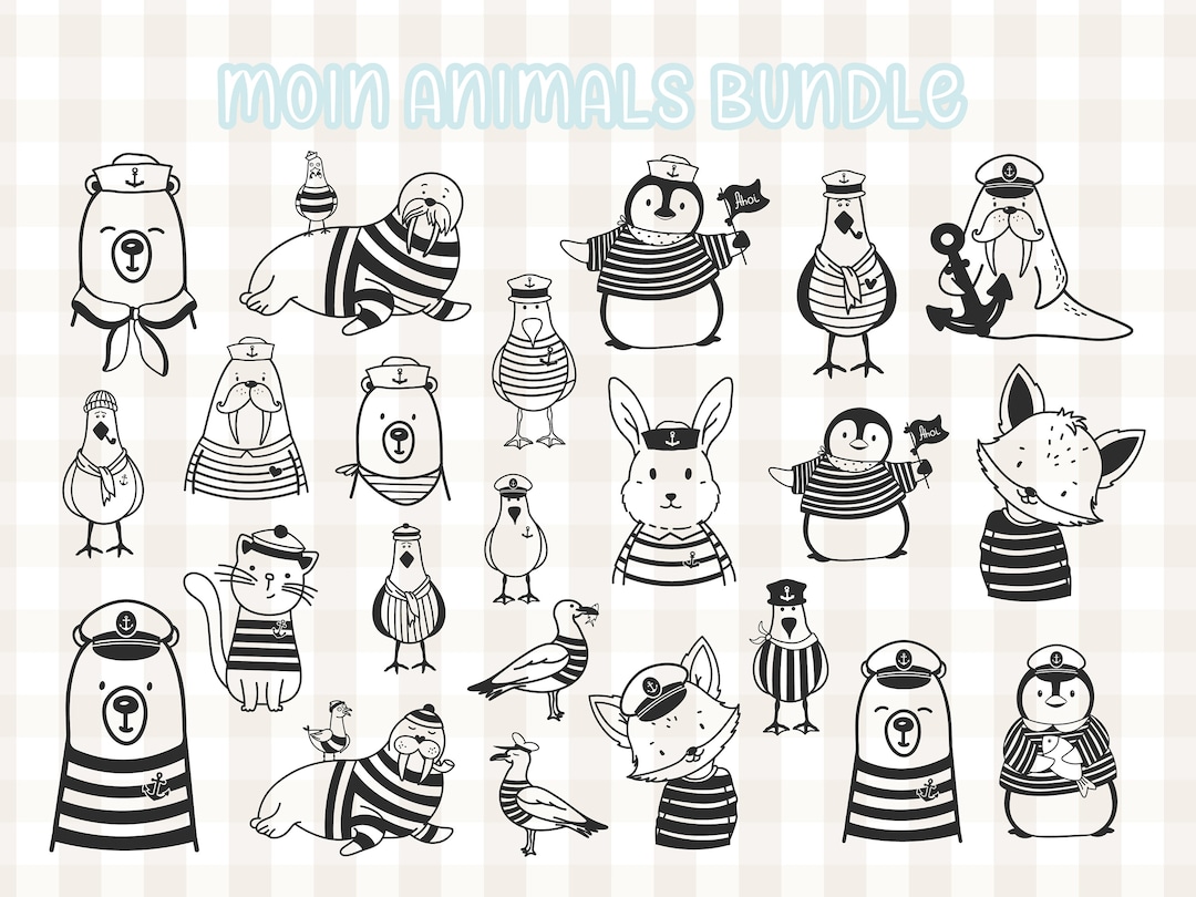 Plotter Maritime Moin Svg Sailor Arte and Seagulls Moin Animals Svg ...