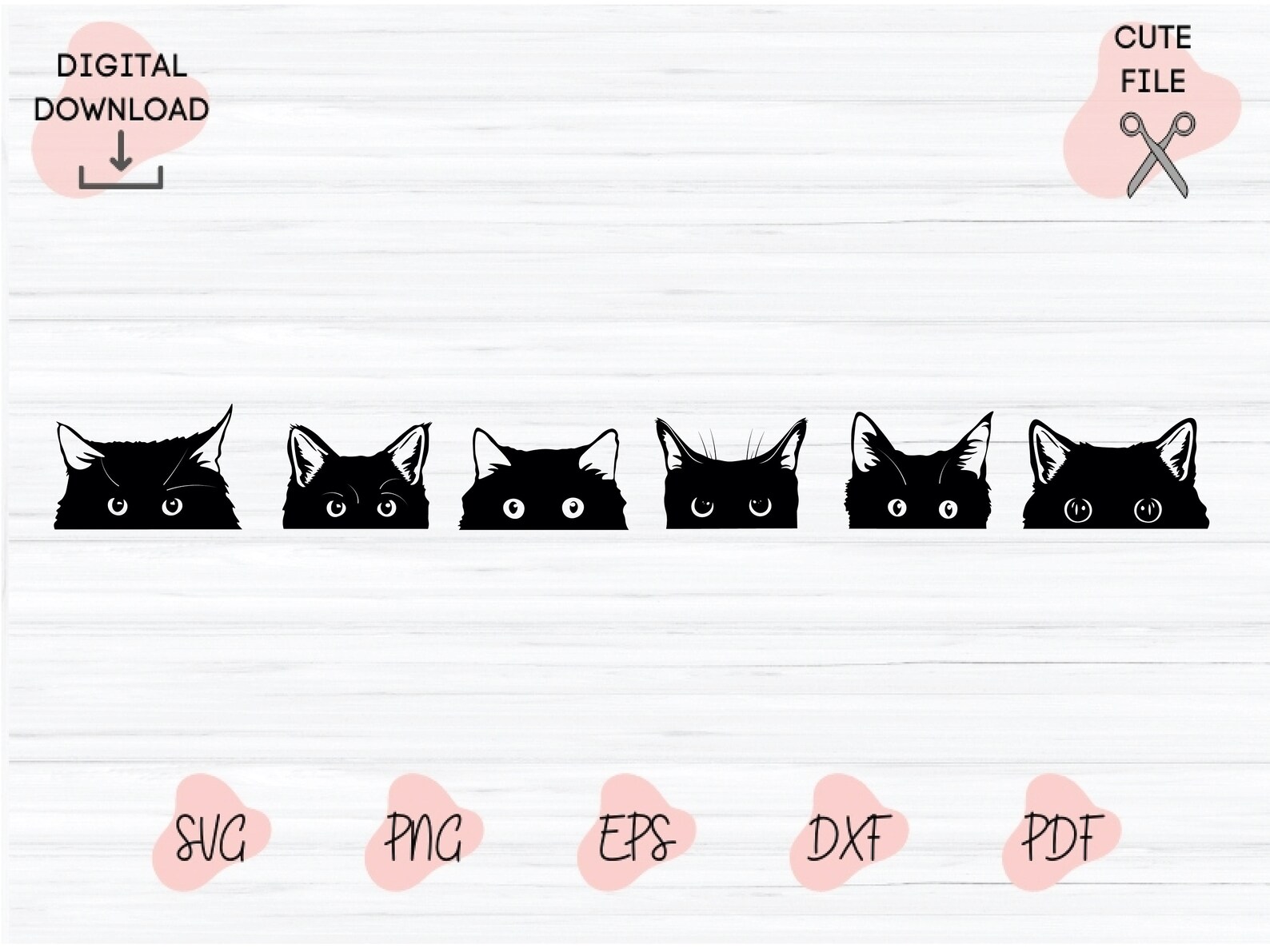 Cat SVG Black Cat Svg Peeking Cat Clipart Peeping Cat SVG - Etsy
