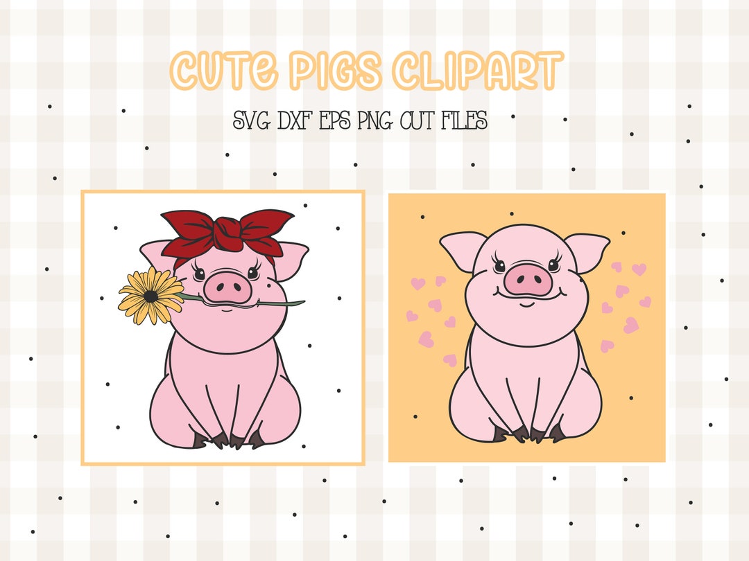 Pig Svg Files for Cricut Farm Animal Flower Cute Floral Piggy Piglet ...