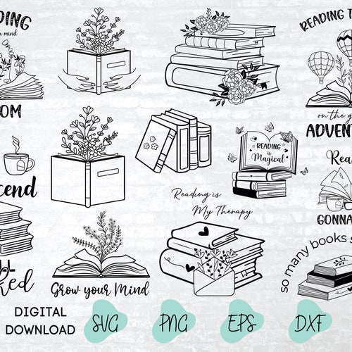 Mouse Reading Plotter File SVG DXF PNG Whimsical Cricut Cute - Etsy UK