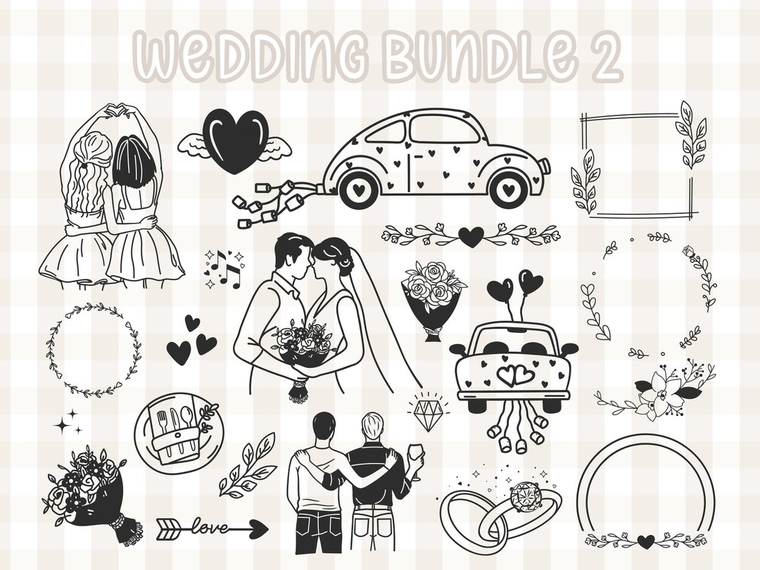 Wedding Svg Bundle Wedding Monogram Svg Wedded Gifting Svg Wedding ...