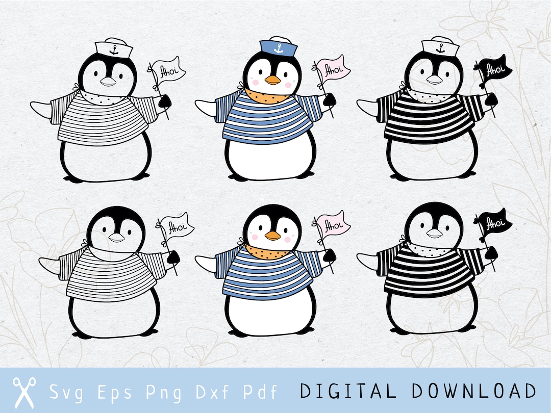 Plotterdatei Pinguin Moin Seemann Pinguin maritim svg - Etsy.de