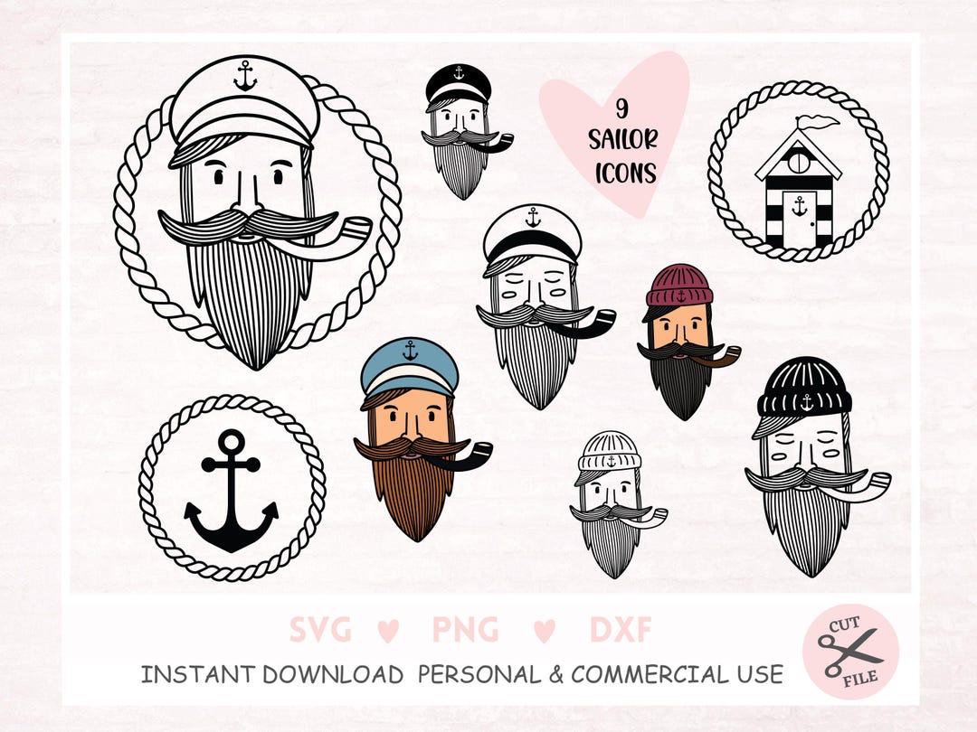 Sailor Maritime Svg, Sailor Man Svg, Beach House Svg, Maritime Cut File ...