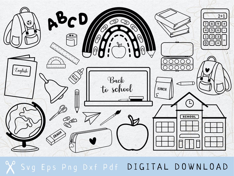 Bundle Svg School Svg School Commercial Cut File Elementary - Etsy