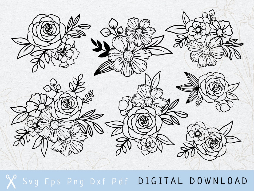 Flower SVG Files Floral SVG Files Flower Cut File Flower - Etsy UK