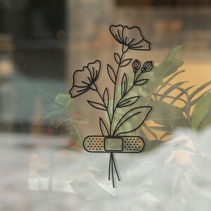 Flower With Bandage Svg Wildflower Svg Bandaid Clipart Flower Svg First ...