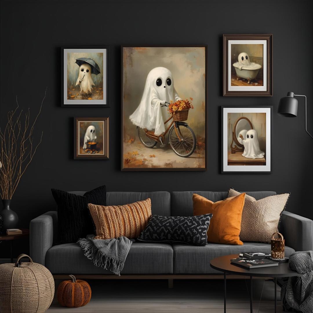 Whimsical Ghost Wall Art Bundle | Cute Halloween Digital Prints ...