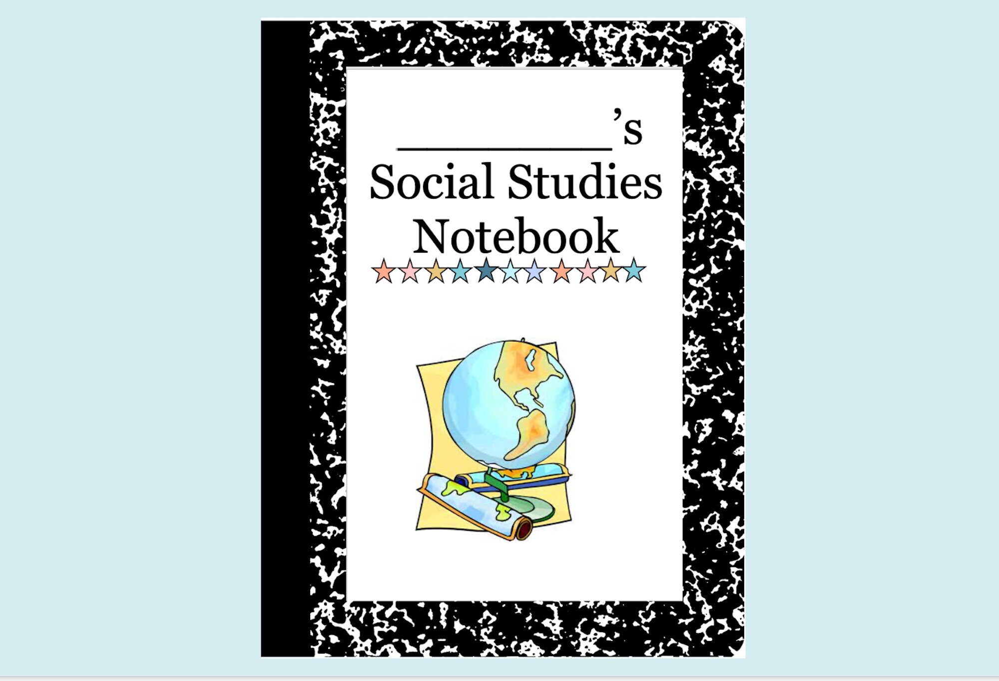 Social Studies Notebook Cover