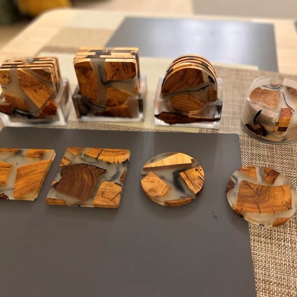 Wooden Resin Coasters - Etsy