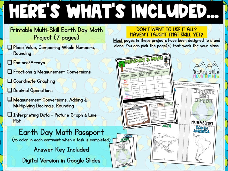 Earth Day Math Project Earth Day Math Activities Printables Earth Day ...