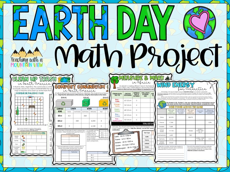 Earth Day Math Project Earth Day Math Activities Printables Earth Day ...