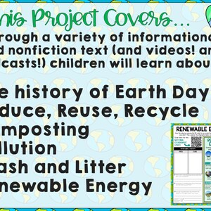 Earth Day Reading Project Earth Day Activities for Kids Learn About ...