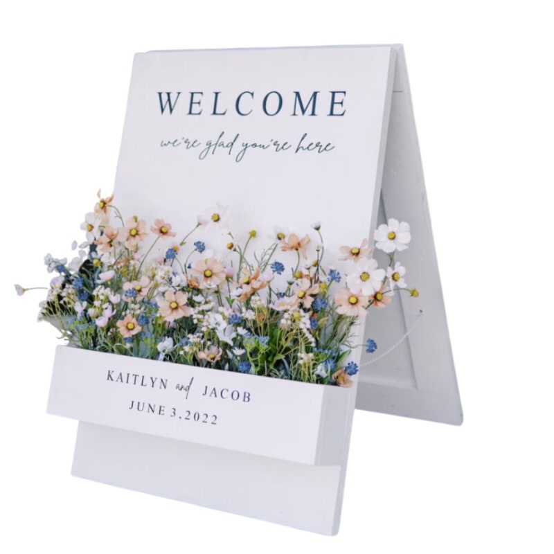 Welcome Sign With Flower Box - Etsy