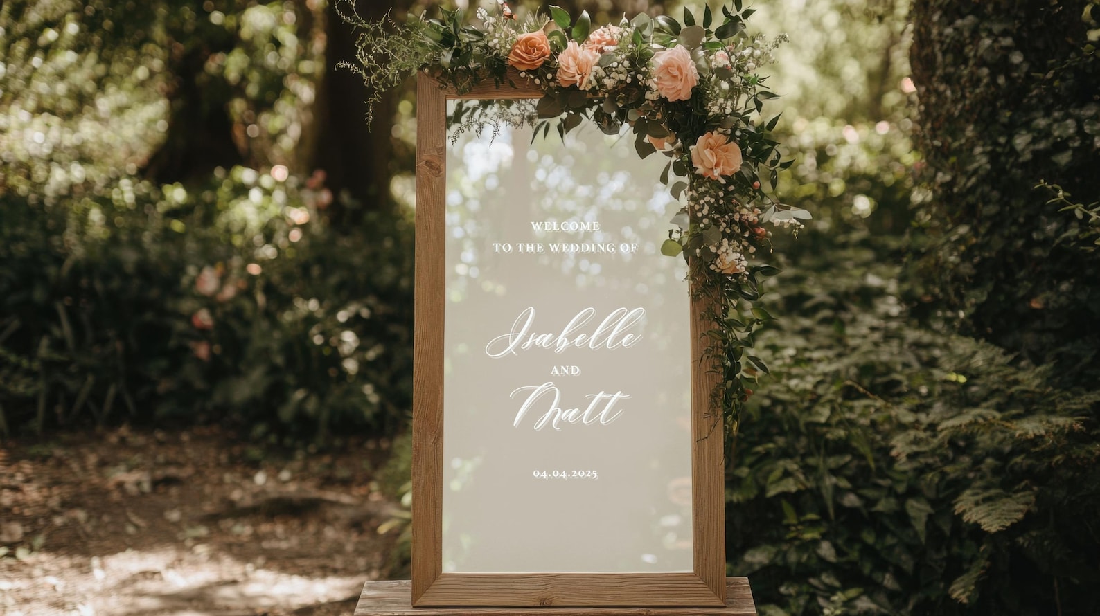 Personalized Wedding Mirror Decal: Elegant Custom Names Sign - Etsy