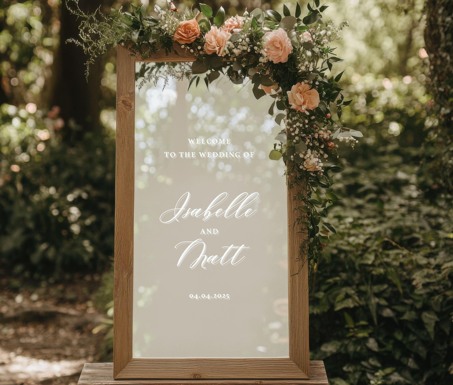 Personalized Wedding Mirror Decal: Elegant Custom Names Sign - Etsy