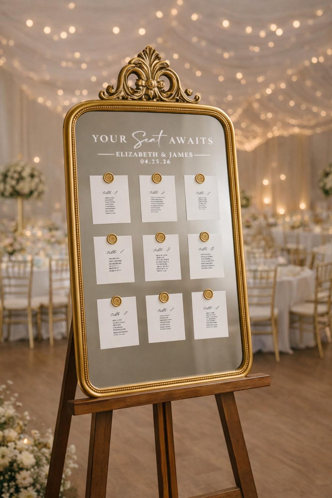 Wedding Seating Chart Decal for Mirror | Your Seat Awaits ...