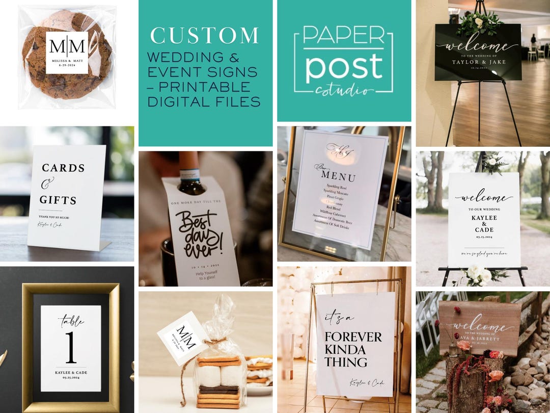 Custom Wedding Sign Design: Printable Signage (digital Download) - Etsy ...