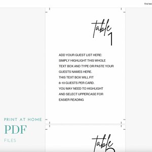 Seating Chart Template - Table Assignment Template - Digital Artwork ...