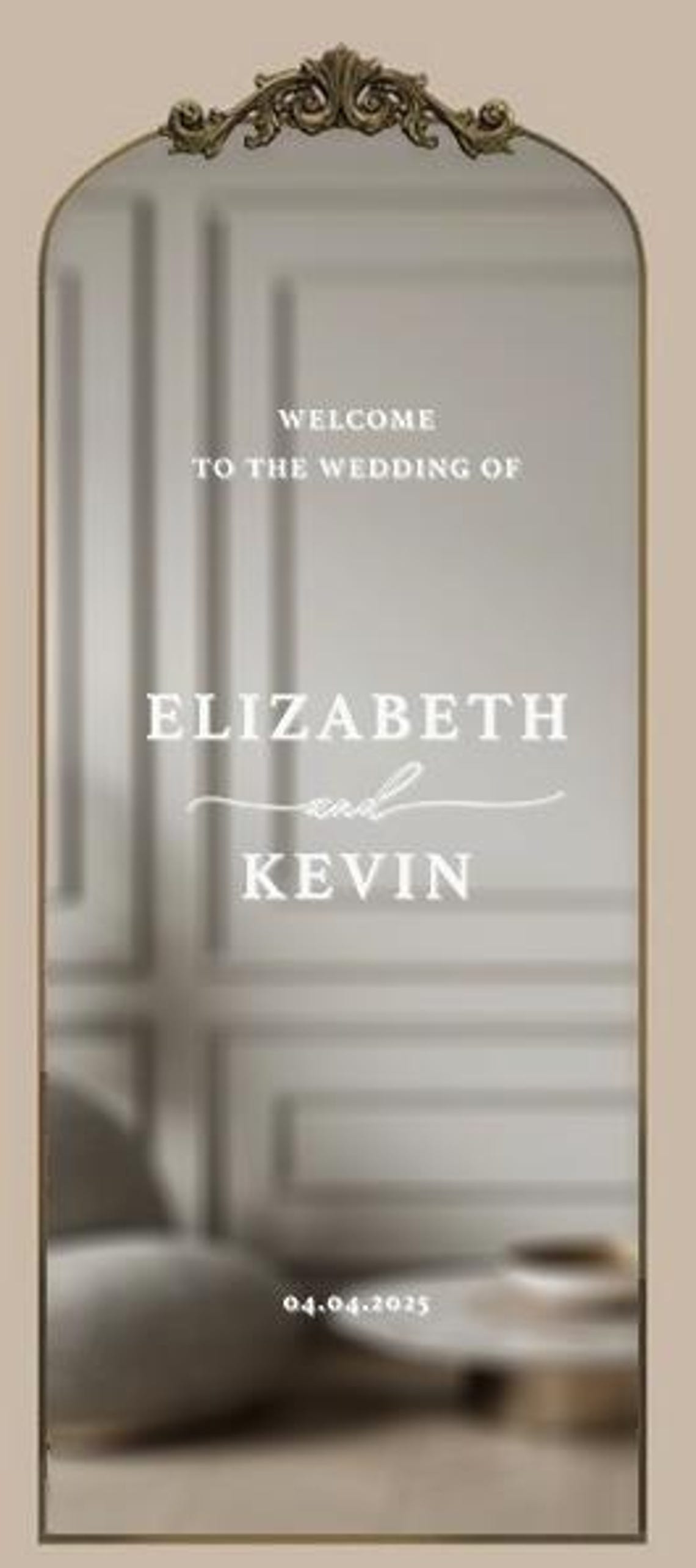 Personalized Wedding Mirror Decal: Elegant Custom Names Sign - Etsy