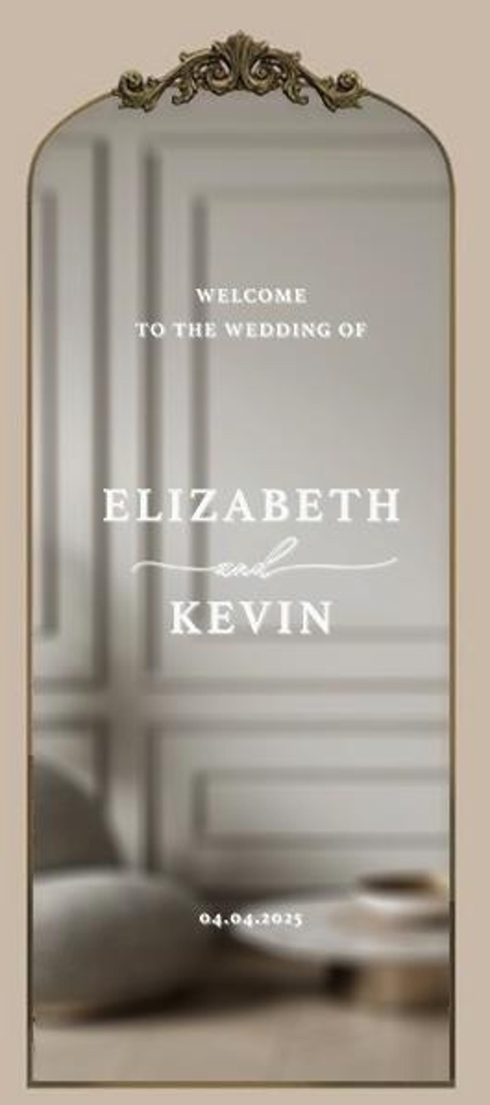 Personalized Wedding Mirror Decal: Elegant Custom Names Sign - Etsy