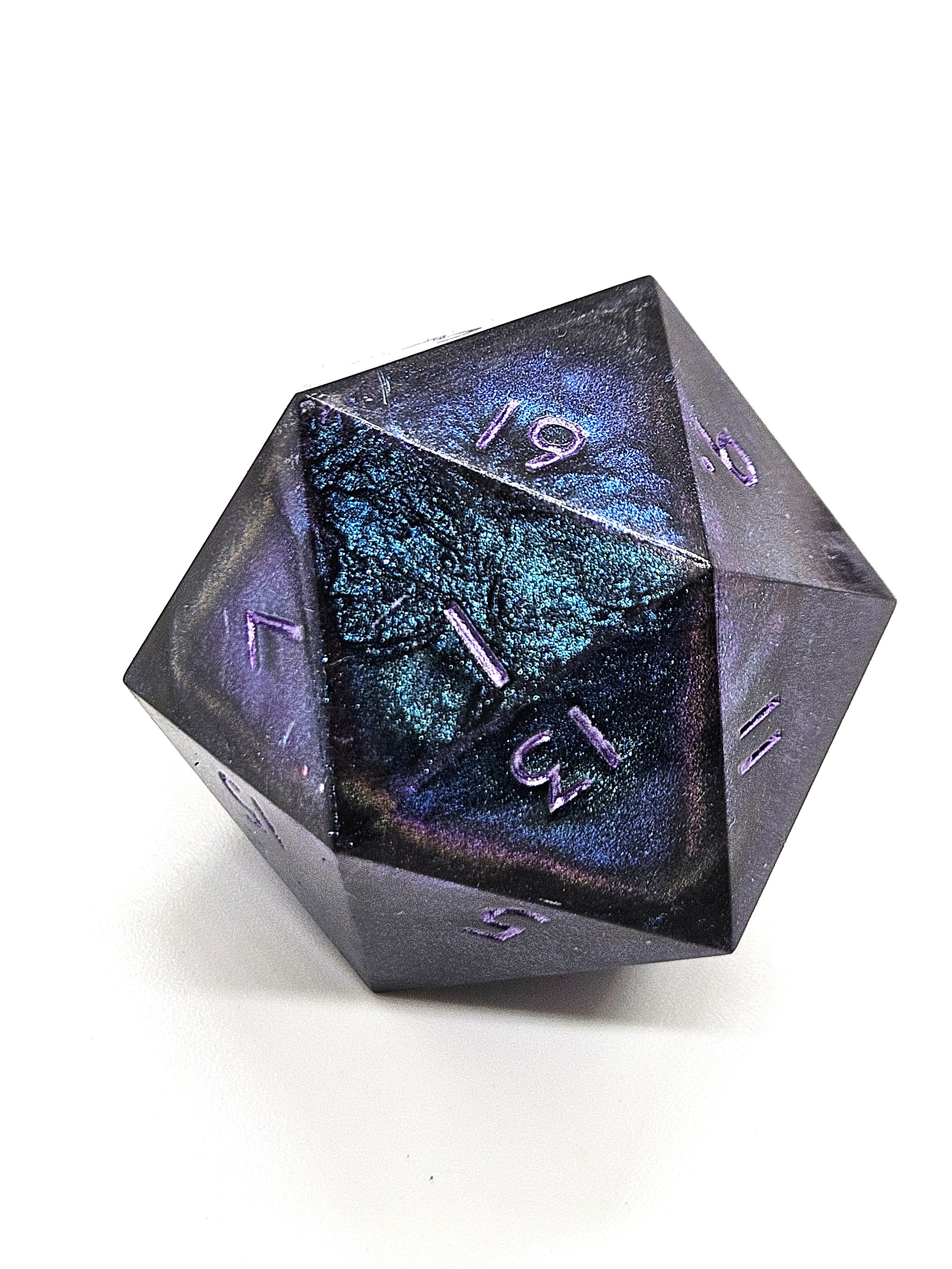 Cosmic Dust Chonk D20 Dnd Dice Sharp Edged Resin Jumbo Dice 35mm - Etsy