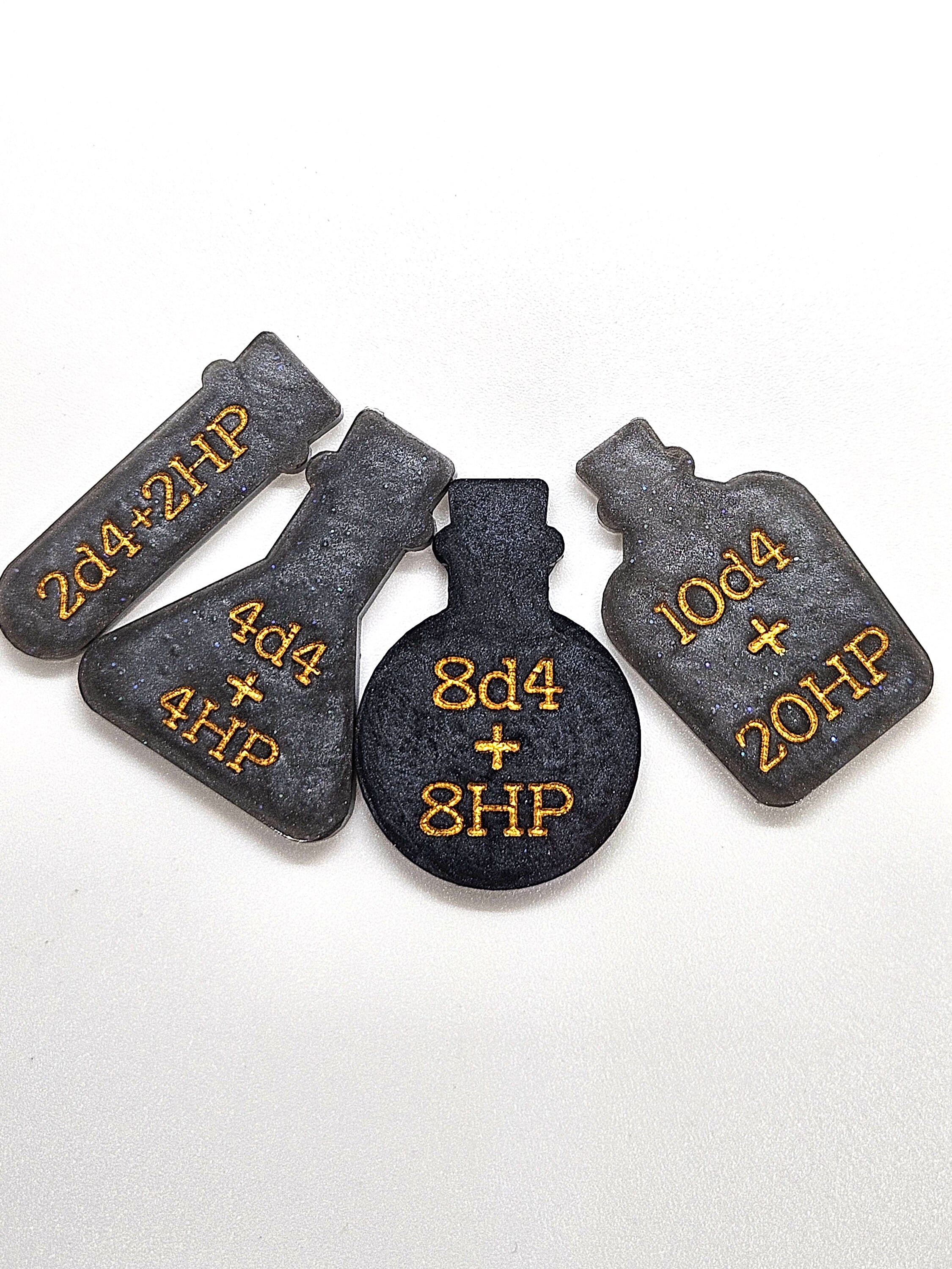D&D Potion Tokens Resin Health Potion Set of 4 Black - Etsy