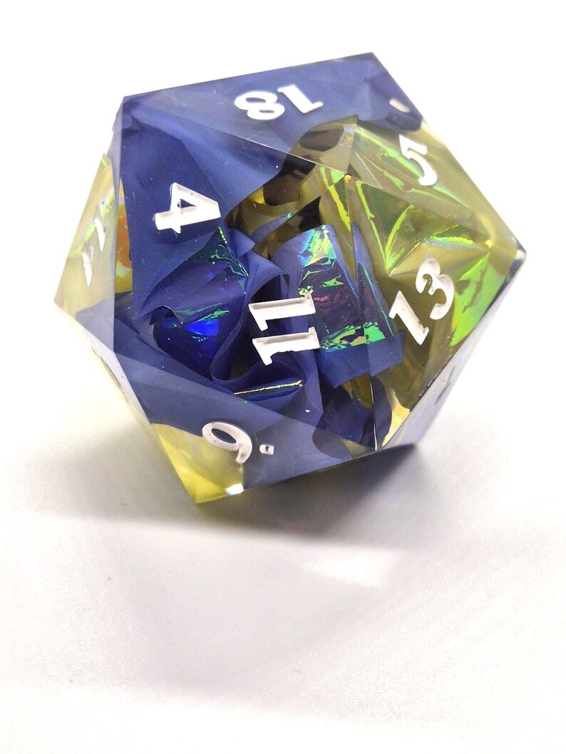 Giant Holo- Chonk D20 Dnd Dice- Sharp Edged Resin Jumbo Dice- 45mm - Etsy