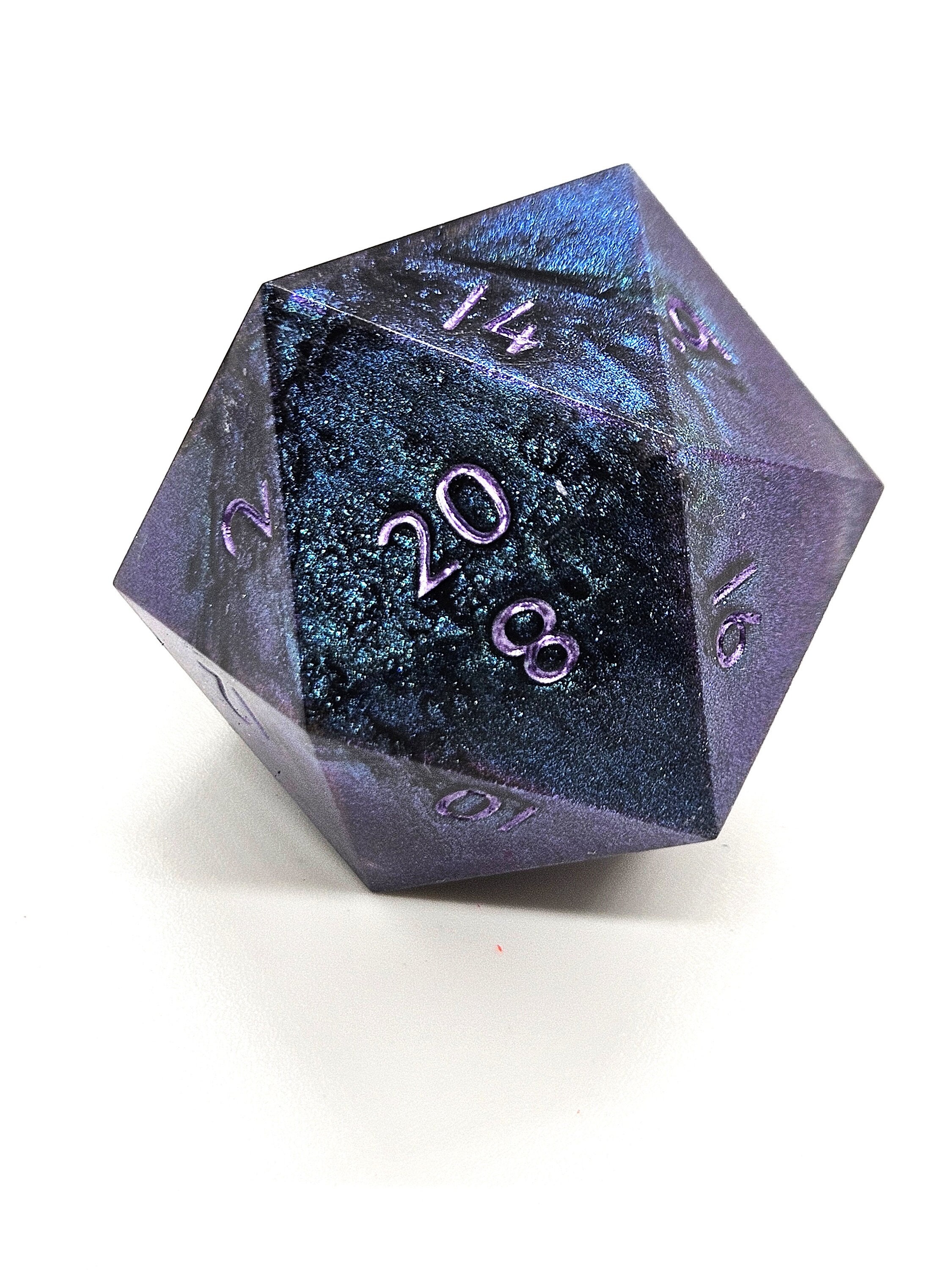 Cosmic Dust Chonk D20 Dnd Dice Sharp Edged Resin Jumbo Dice 35mm - Etsy