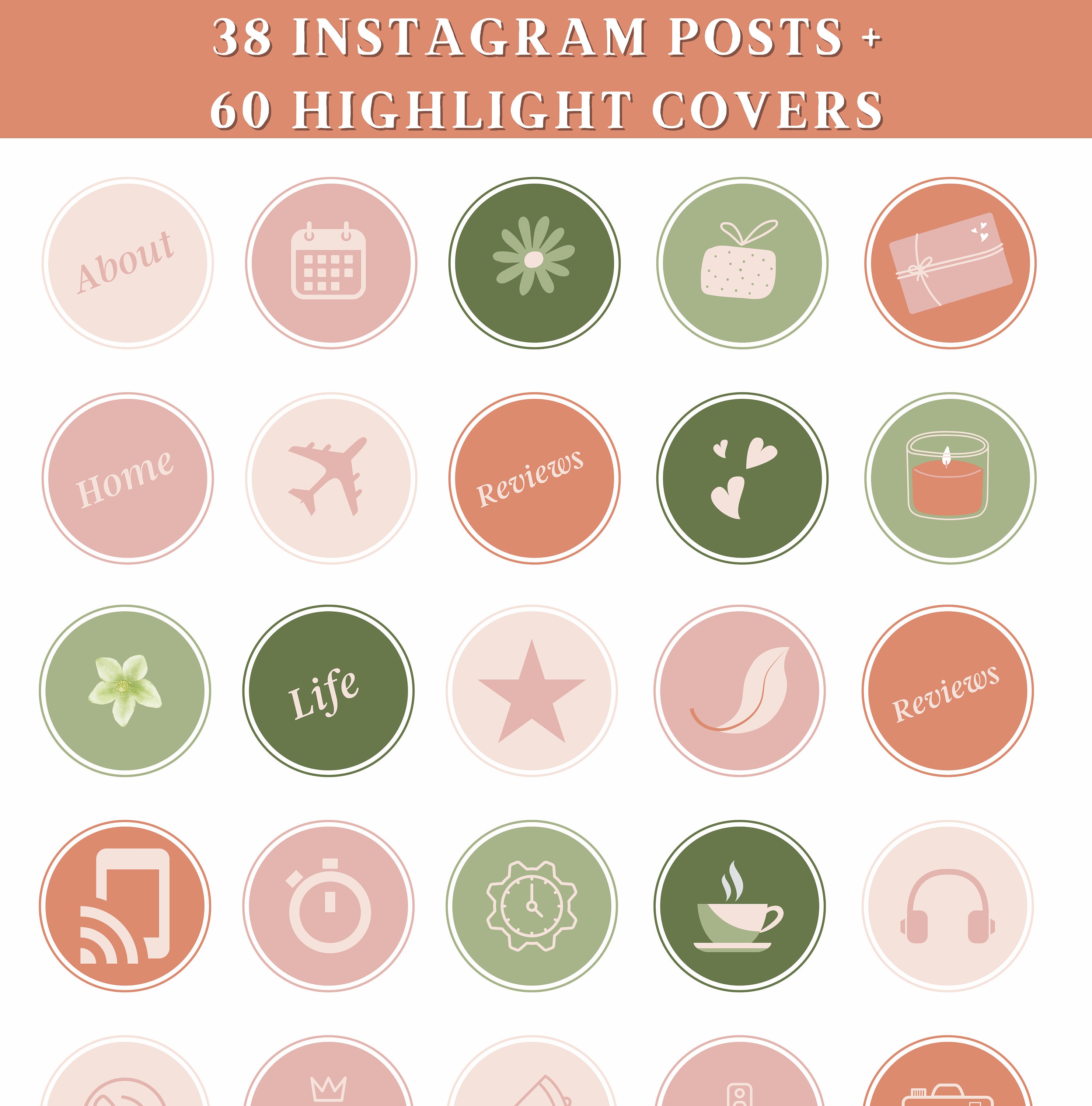 Editable Instagram Post Template and Highlight Cover Bundle, Flowershop ...