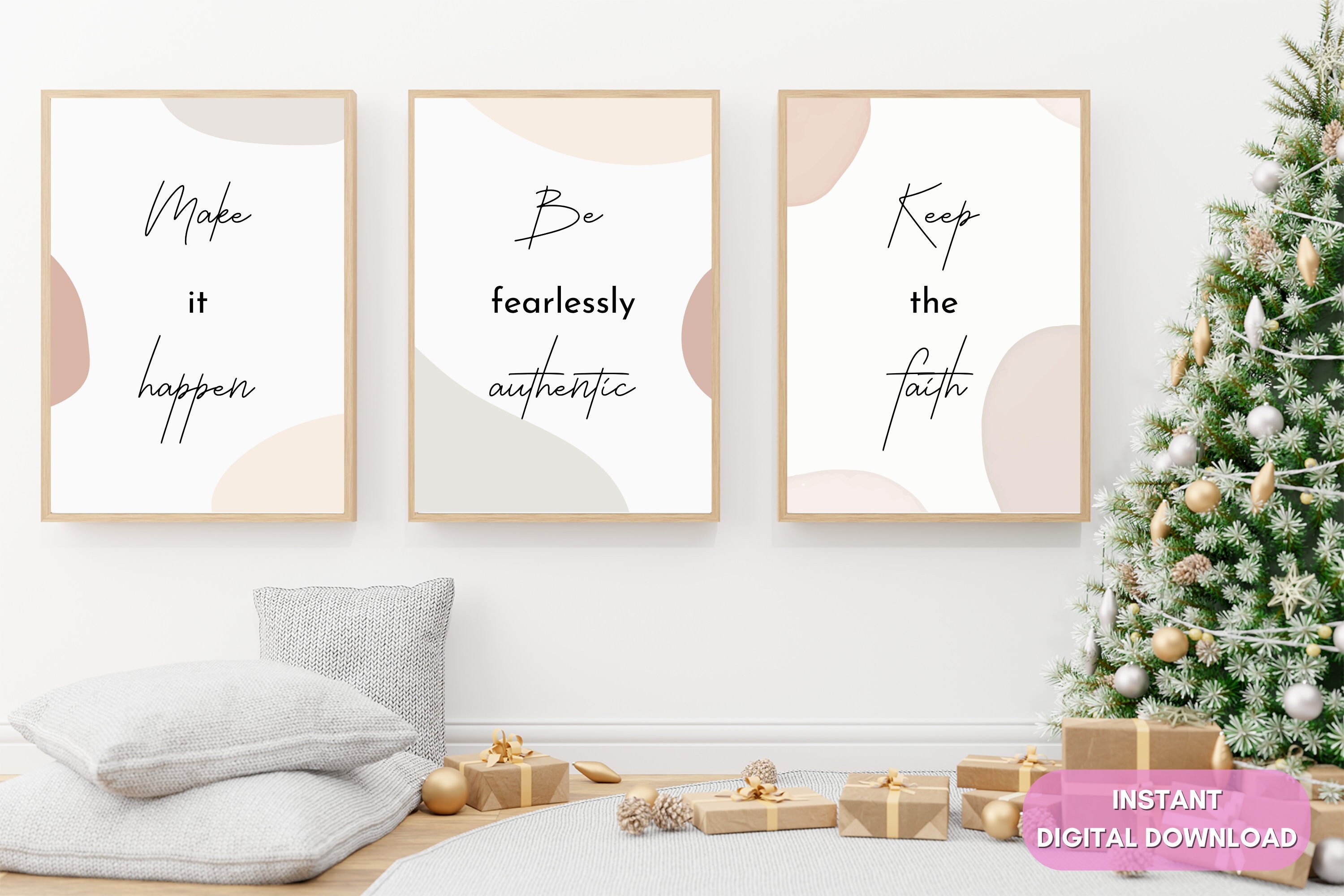 Printable Typography Wall Art Set of 3 Wall Decor 3 Panel - Etsy