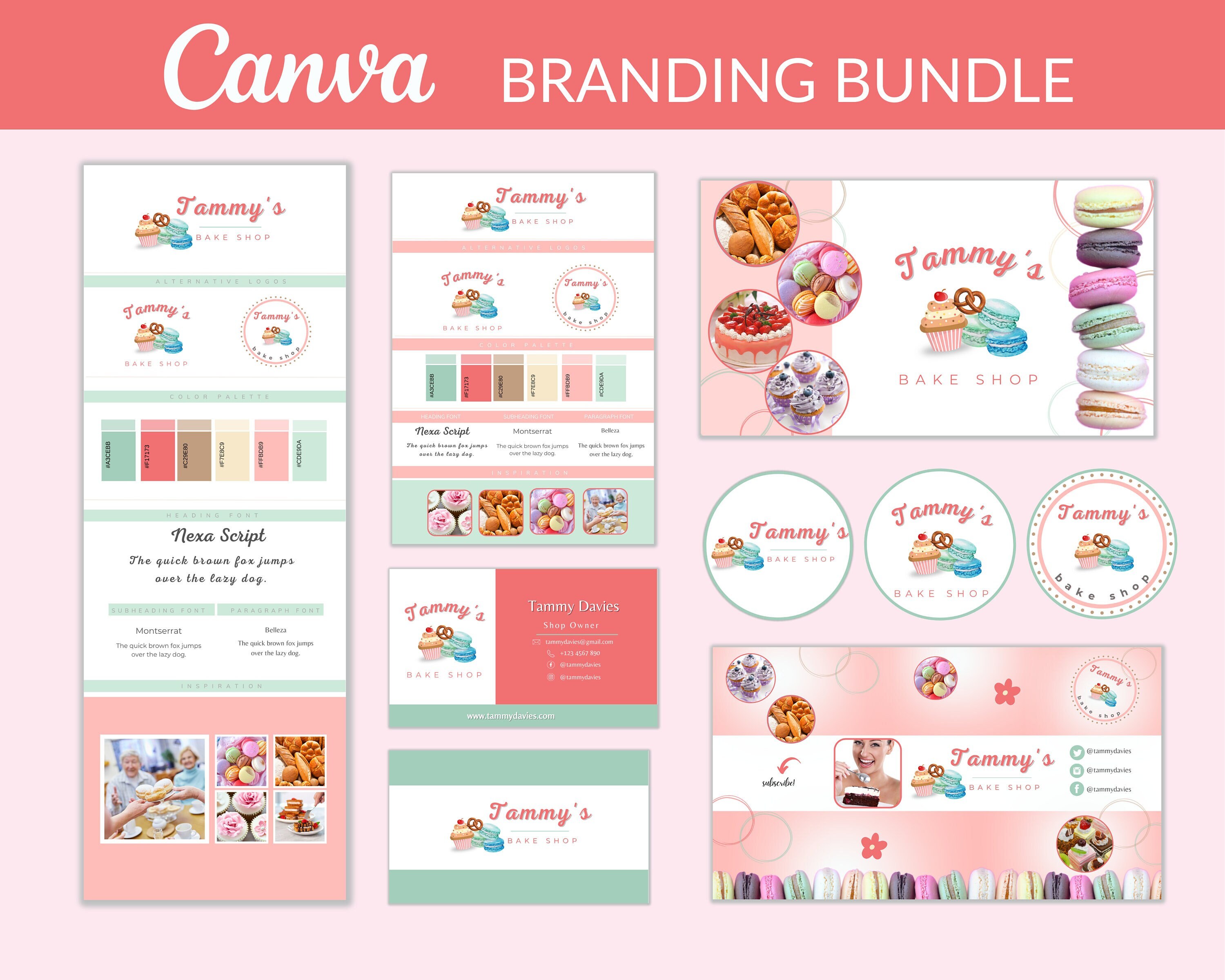 Canva Branding Kit, Bake Shop, Bakery, Business Branding Bundle, Pre ...