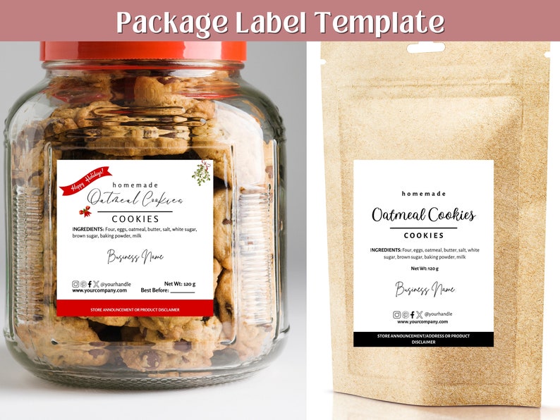 Home Baked Goods Label Template, Minimalist Practical Editable Labels ...