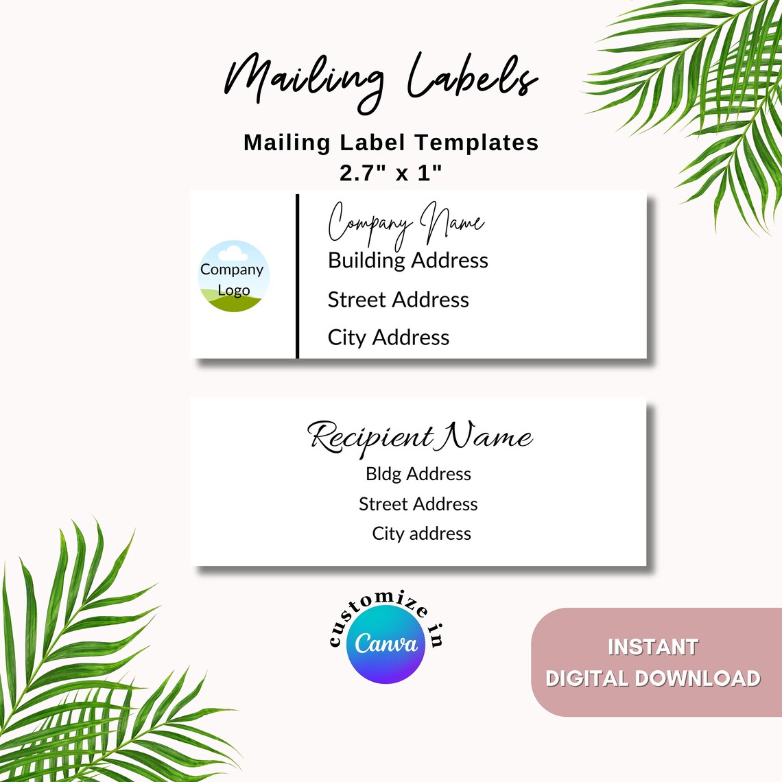 Editable Mailing Labels Printable and Customizable Address Mailing ...