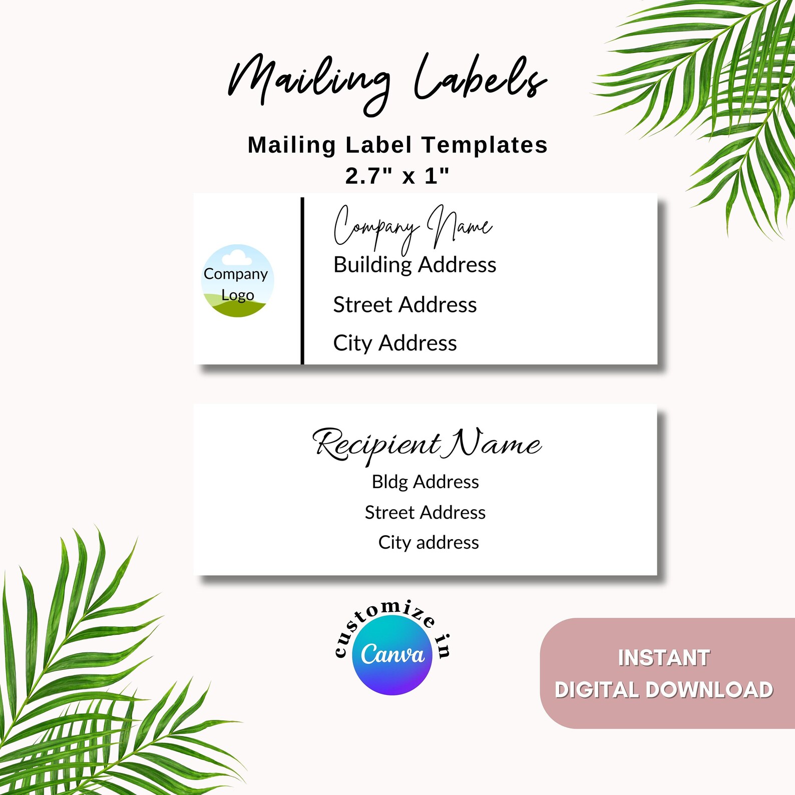 Editable Mailing Labels Printable and Customizable Address Mailing ...