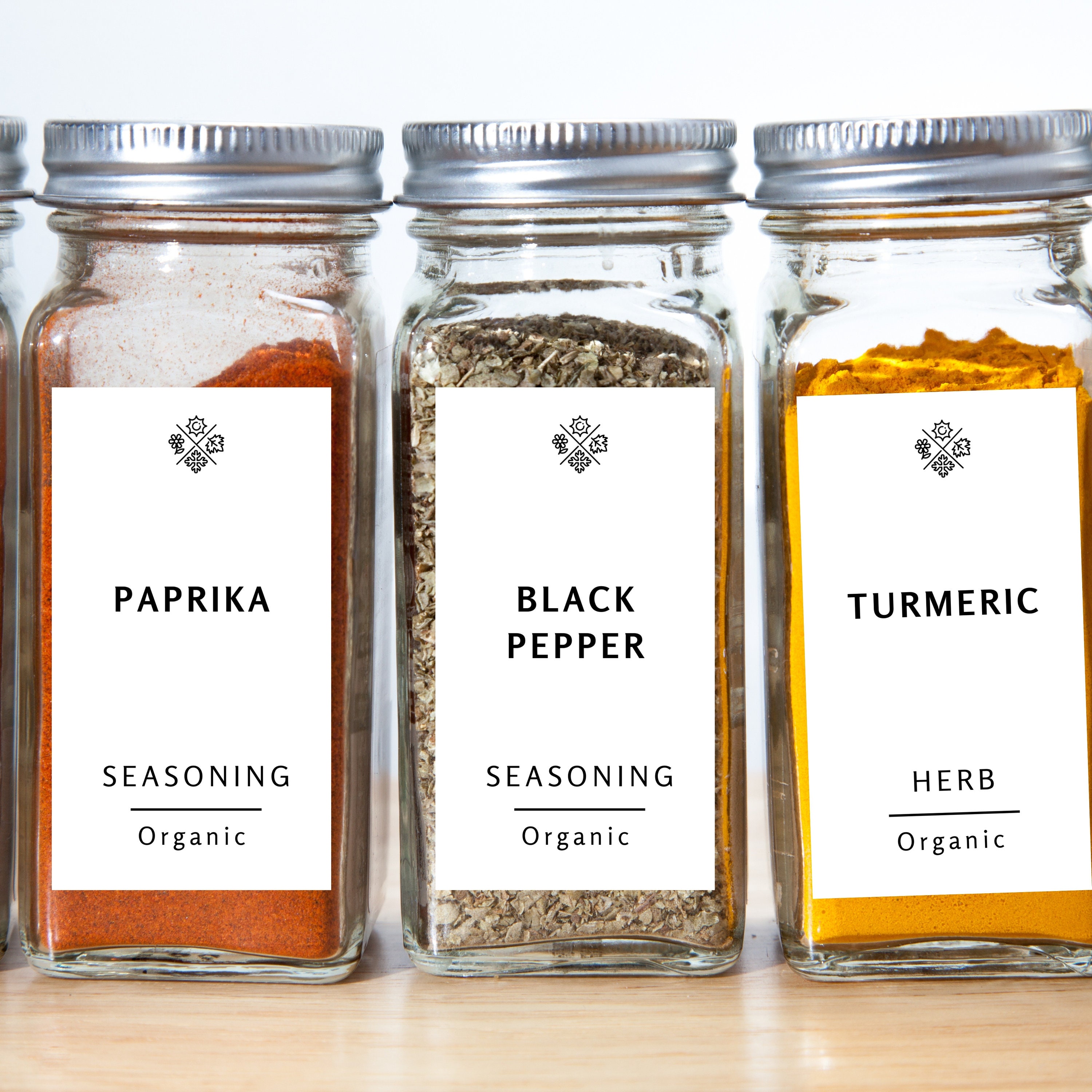 Printable Spice Jar Labels in PDF, Modern Minimalist Spice Labels ...