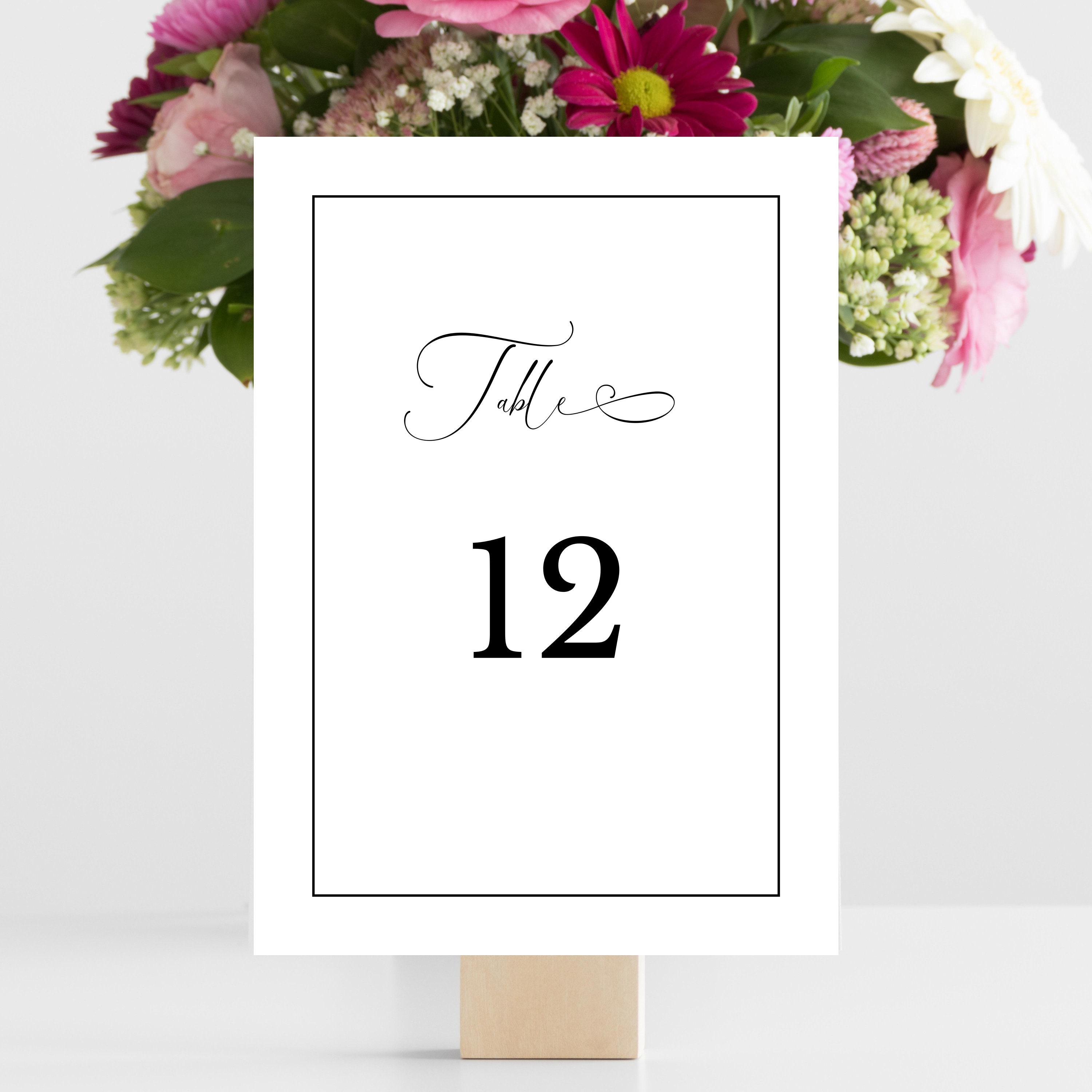 Printable Table Numbers Minimalist Table Numbers for Wedding - Etsy