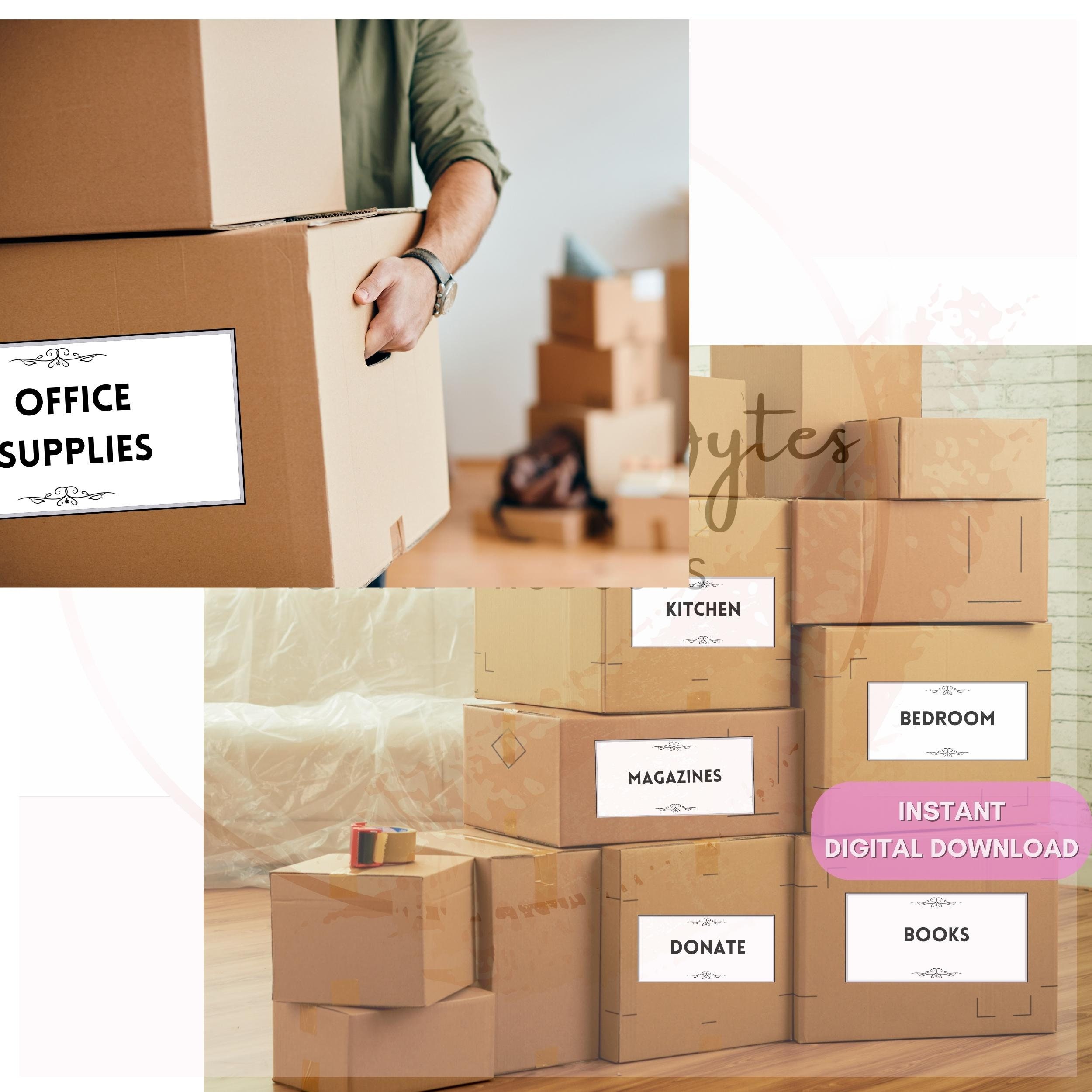 Home Organization Labels, Minimalist and Practical Printable 16-page ...