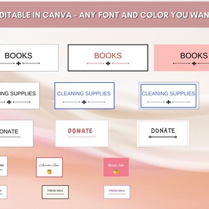 Printable and Editable Home Labels, Edit in Canva, 10 Rectangle Label ...