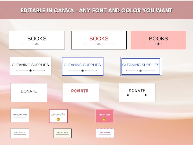 Printable and Editable Home Labels, Edit in Canva, 10 Rectangle Label ...