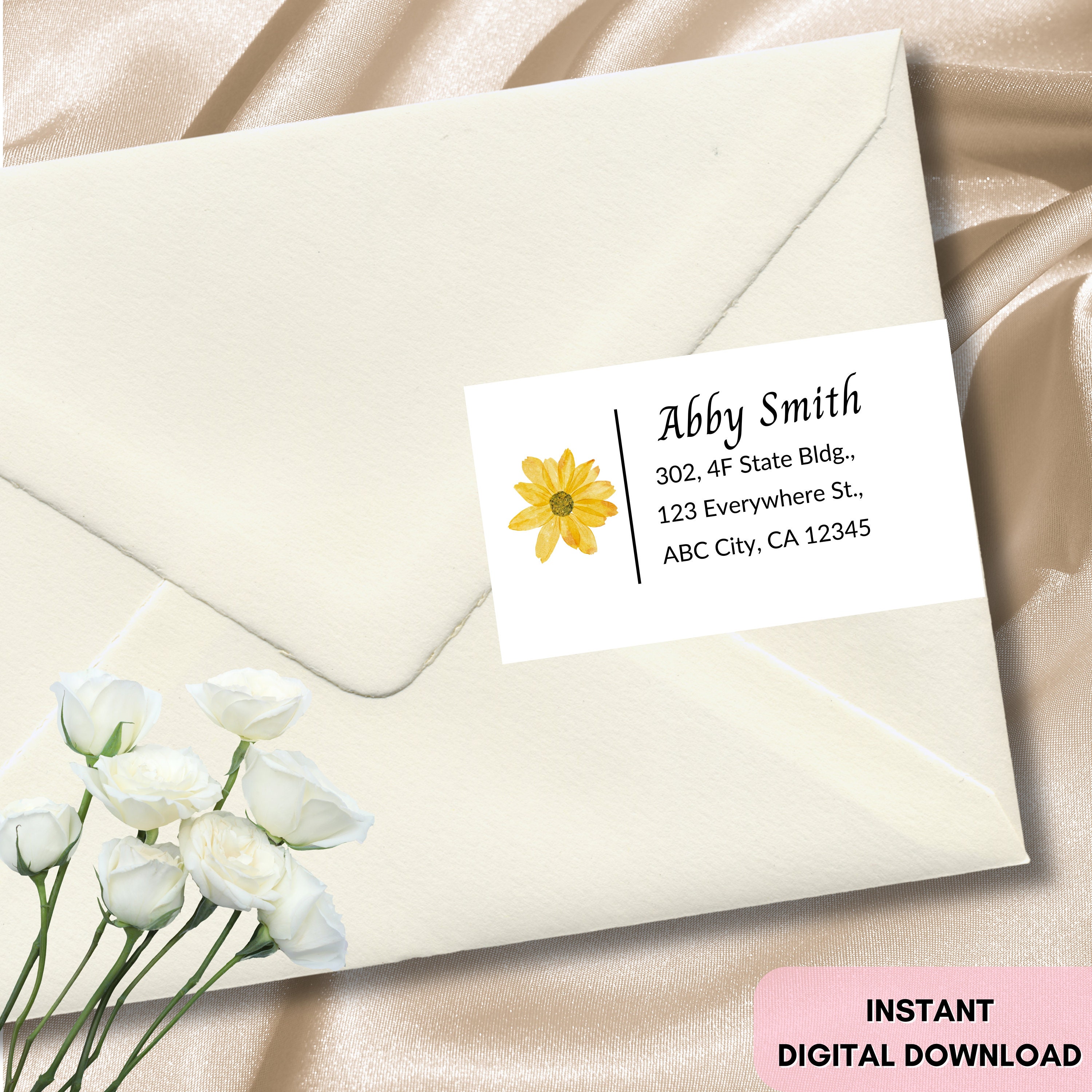 Company Address Label With Logo, Wraparound Editable Minimalist ...