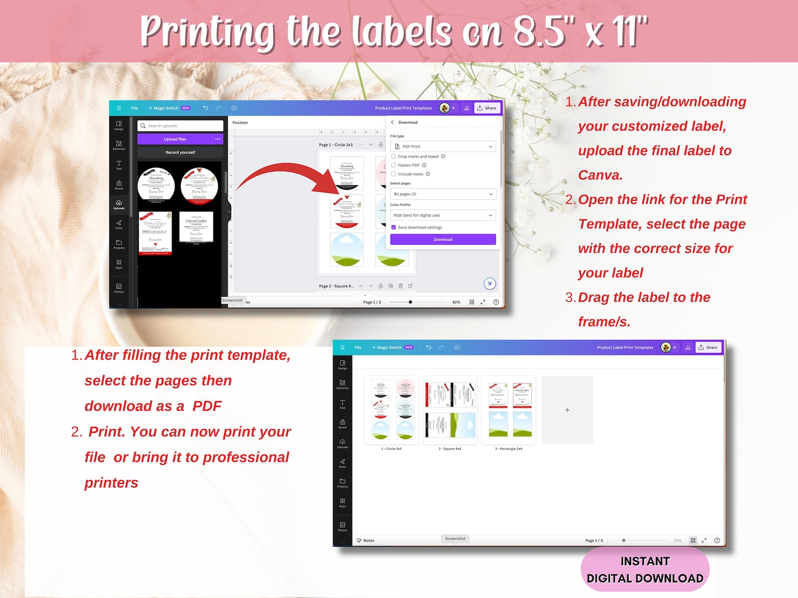 Home Baked Goods Label Template, Minimalist Practical Editable Labels ...