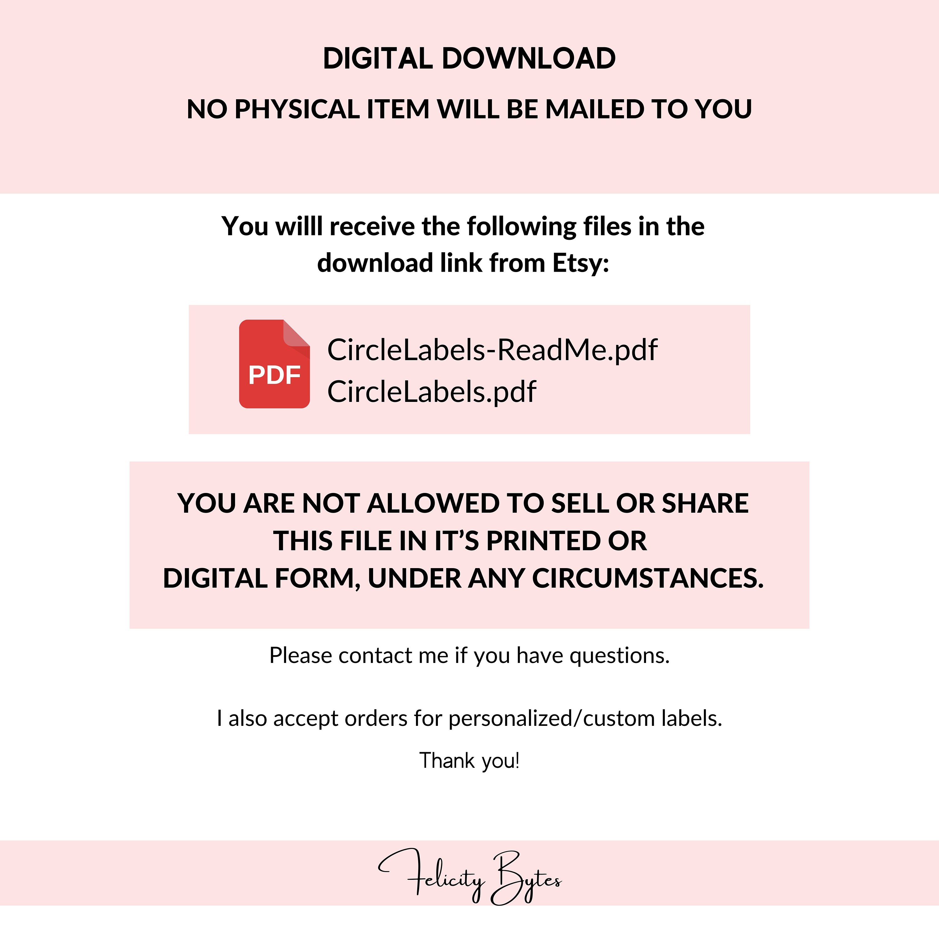 Round Labels Template Bundle in 9 Sizes Multipurpose - Etsy