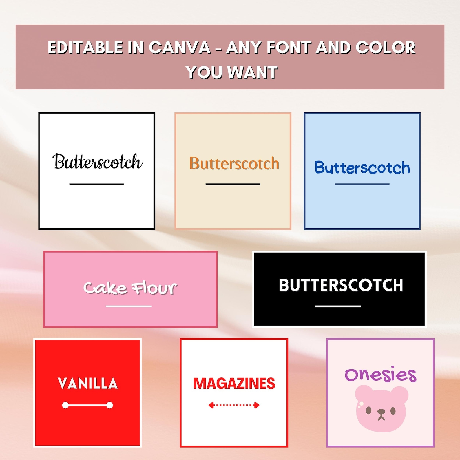 Printable and Editable Home Labels| Edit in Canva| 10 Label Sizes, 10 ...