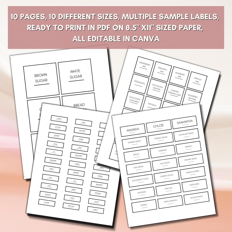 Printable and Editable Home Labels Edit in Canva 10 Label - Etsy