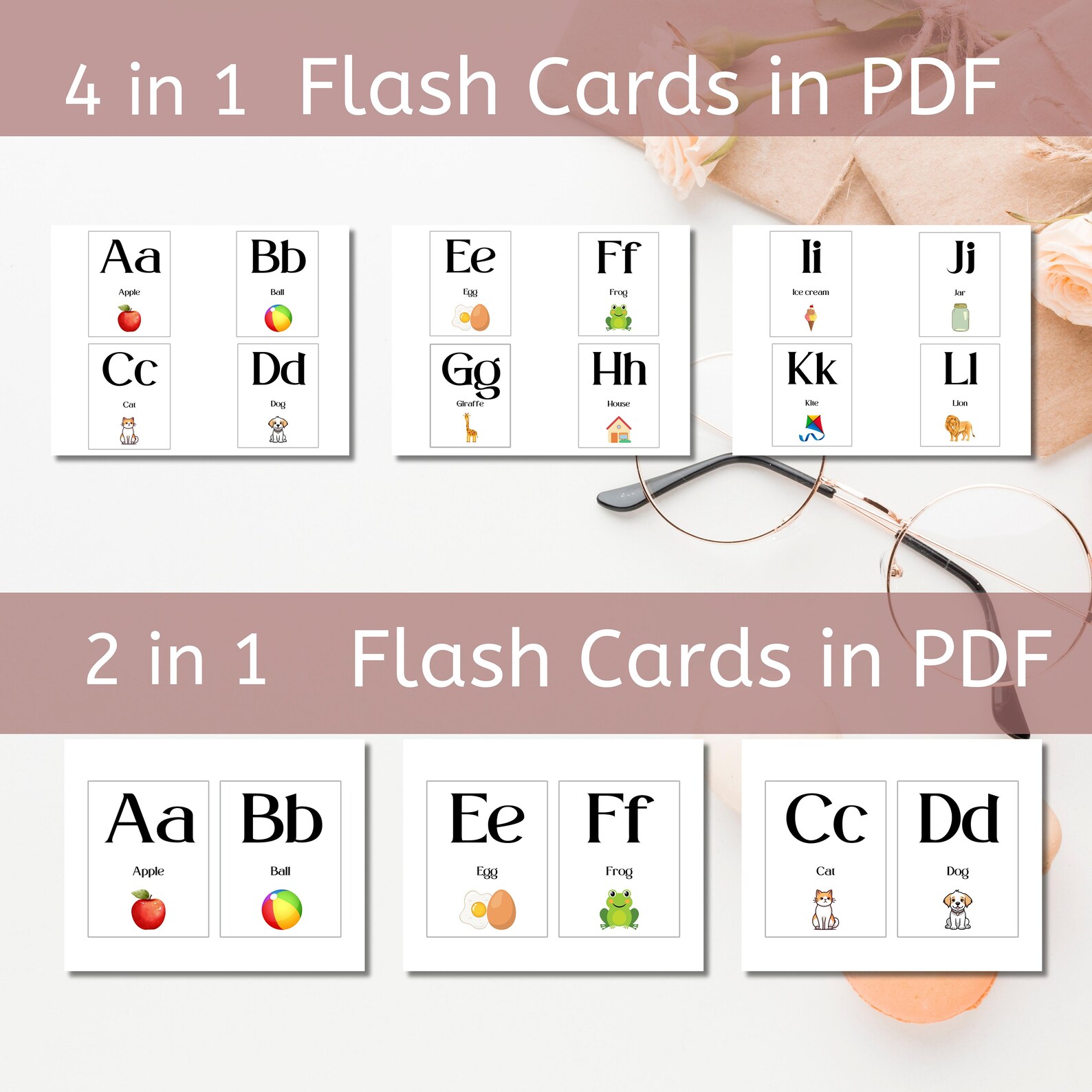 Alphabet Poster and Flash Cards Wall Decor Printable & Digital ABC ...