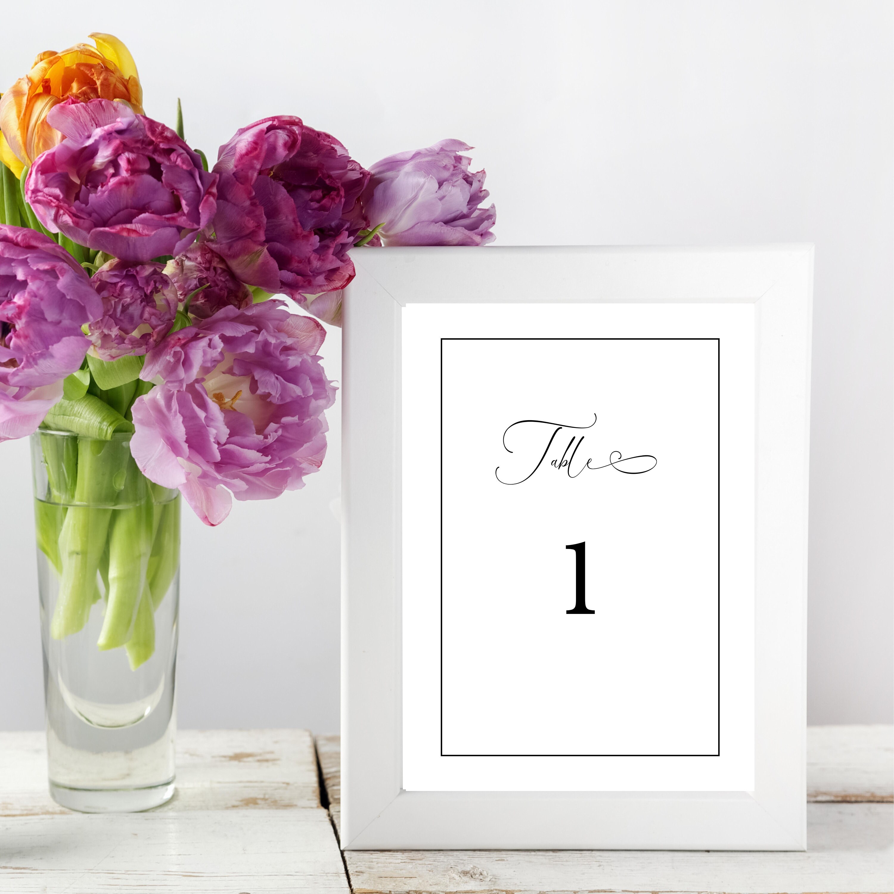 Números de mesa imprimibles, números de mesa minimalistas para bodas ...